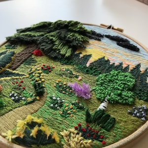 Forest Landscape, 3d Embroidery Pattern. Hand Embroidery Pattern PDF ...