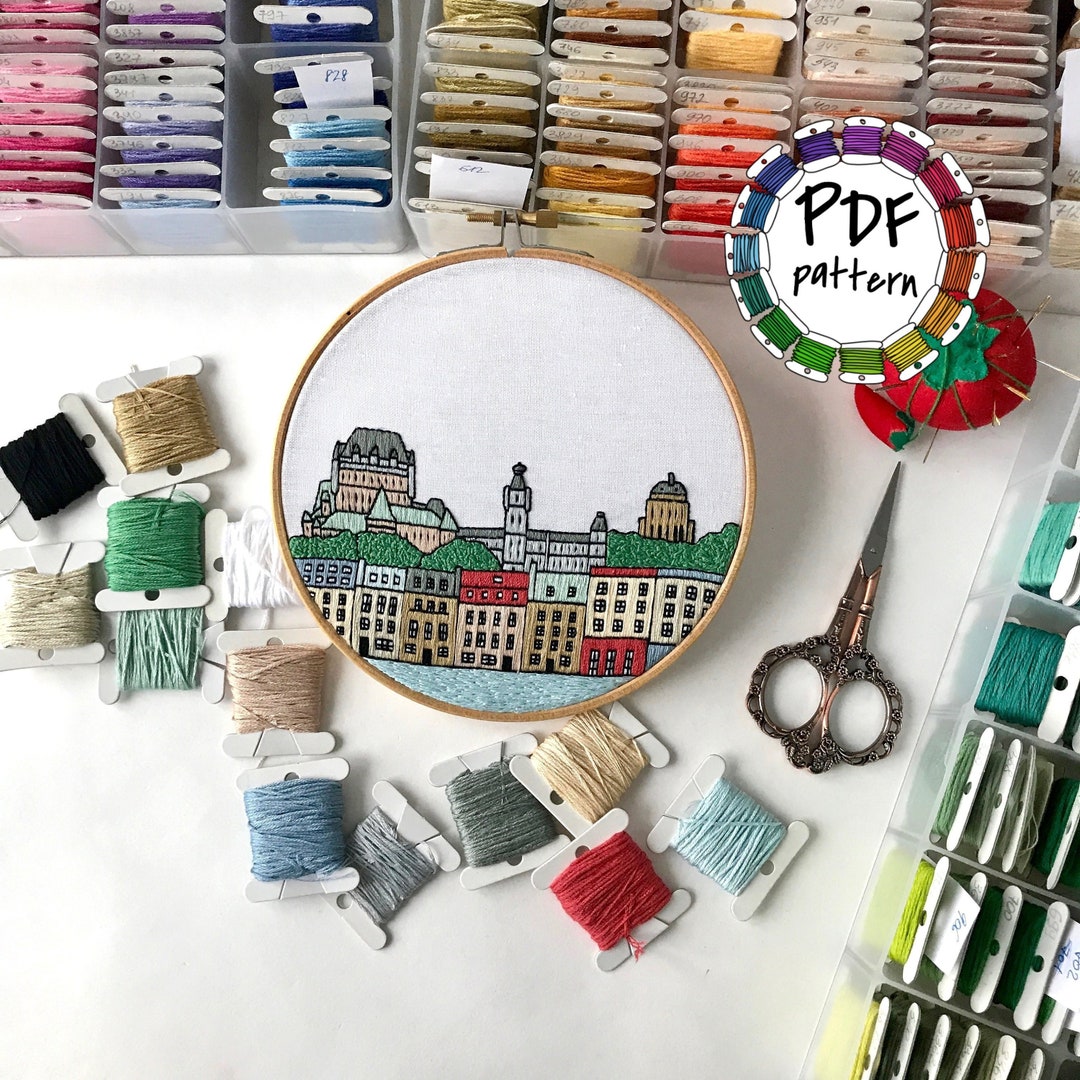 Quebec, Canada. Hand Embroidery Pattern PDF. DIY. Embroidery Hoop Art ...