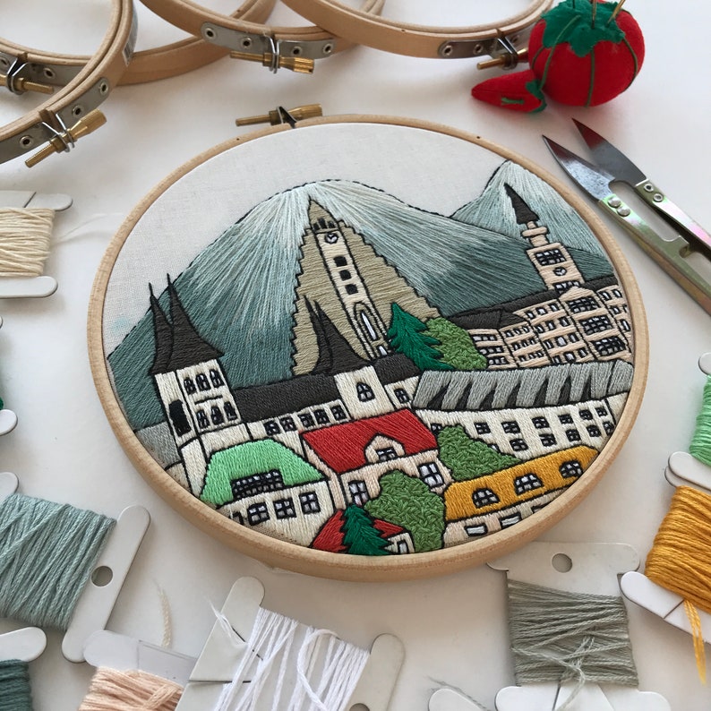 Reykjavik Iceland. Hand Embroidery Pattern PDF. DIY - Etsy