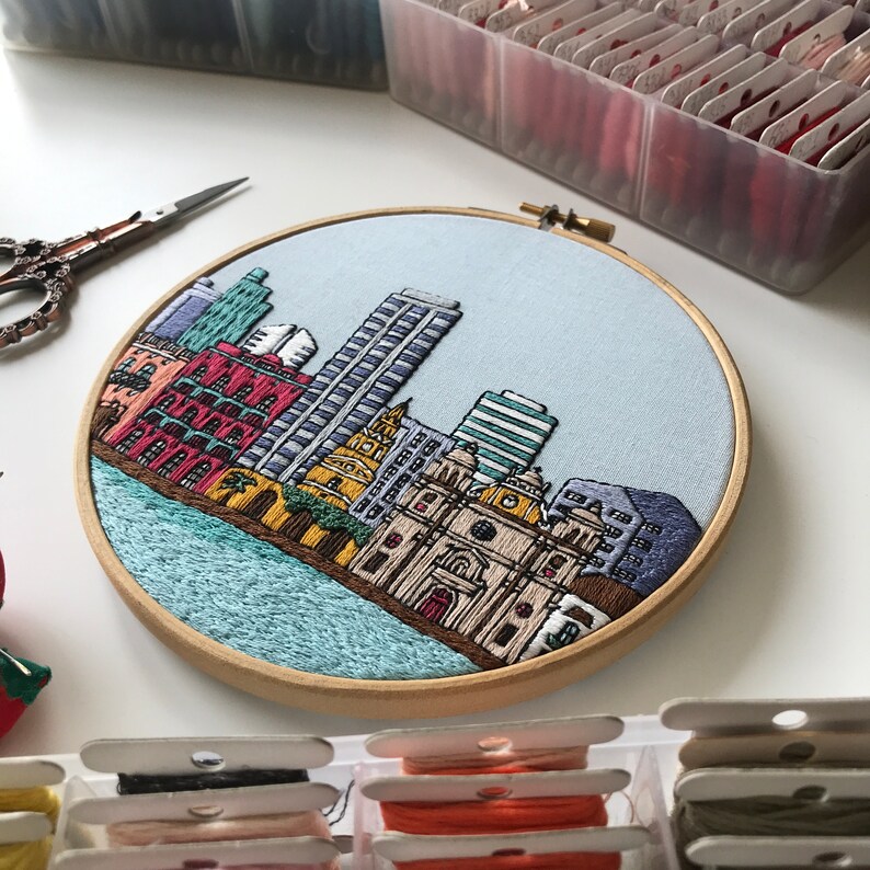 Cartagena Colombia. Hand Embroidery Pattern PDF. Embroidery - Etsy