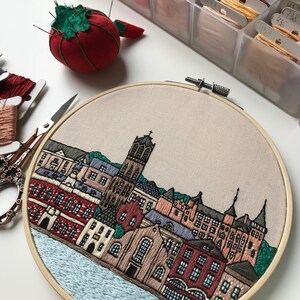 Utrecht, Netherlands. Hand Embroidery Pattern PDF. DIY. Embroidery Hoop ...