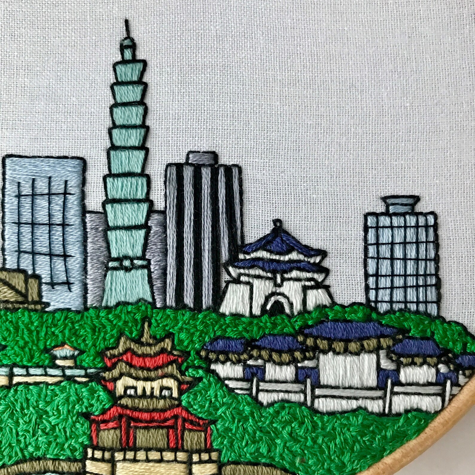 Taipei Taiwan. Hand Embroidery Pattern PDF. DIY. Embroidery - Etsy