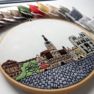 Brussels, Belgium. Hand Embroidery Pattern PDF. DIY. Embroidery Hoop ...