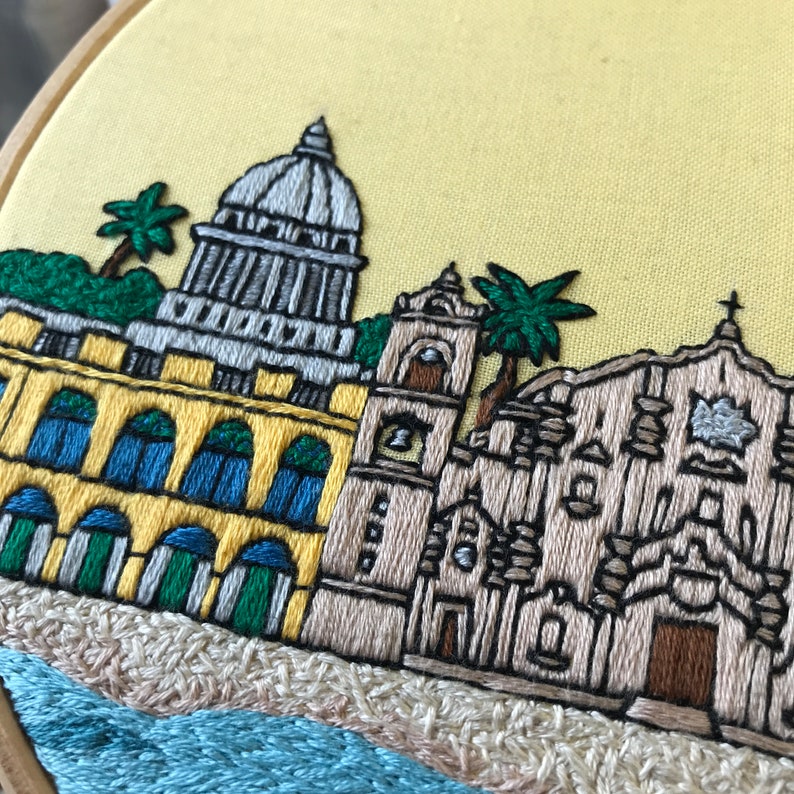 Havana Cuba. Hand Embroidery Pattern PDF. Embroidery Hoop | Etsy