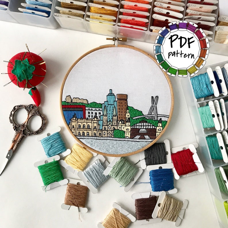 Sao Paulo Brazil. Hand Embroidery Pattern PDF. DIY Embroidery - Etsy