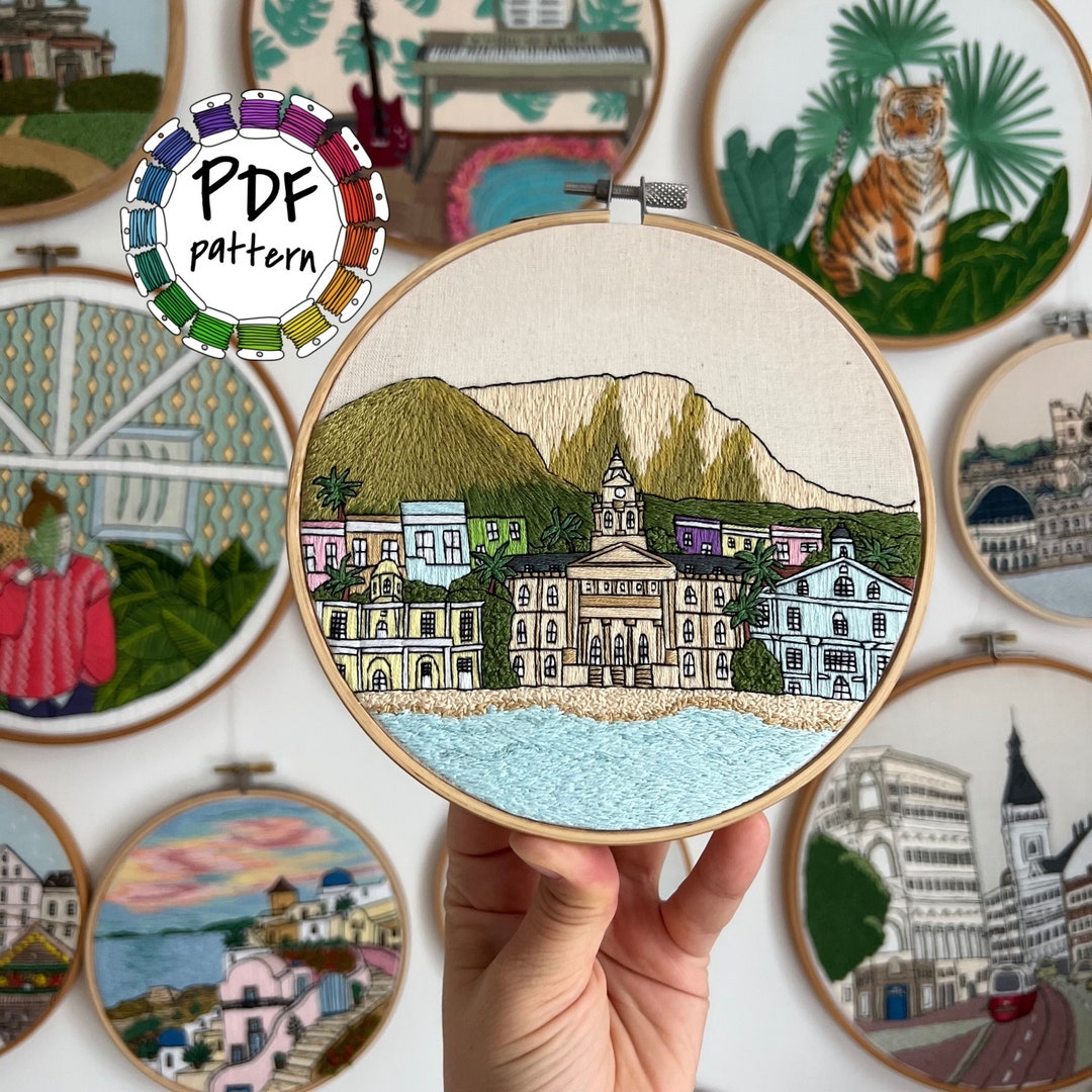 Cape Town, South Africa. Hand Embroidery Pattern PDF. DIY Embroidery ...