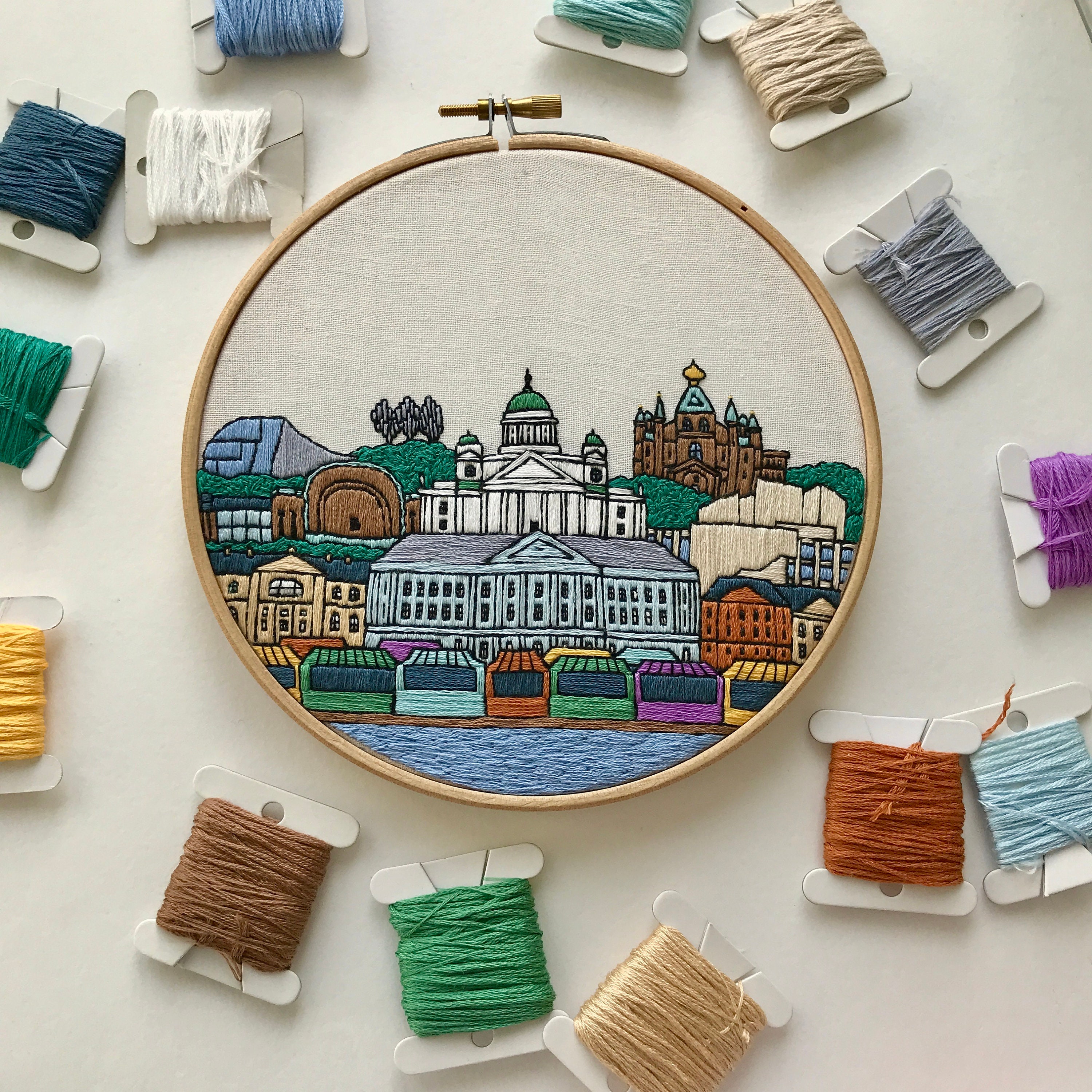 Helsinki Finland. Hand Embroidery Pattern PDF. Diy.embroidery | Etsy