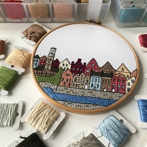 Bruges brugge Belgium. Hand Embroidery Pattern PDF. DIY. | Etsy