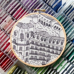 Paris Roofs. Hand Embroidery Pattern PDF. DIY. Embroidery Hoop Art ...