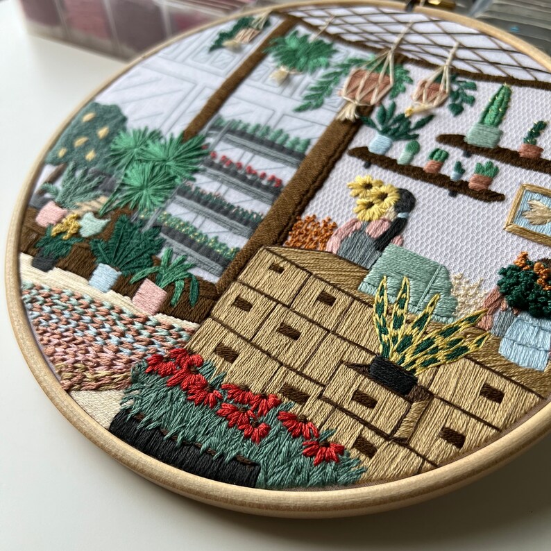 Inside the Flower Shop. Hand Embroidery Pattern PDF. DIY. Embroidery ...