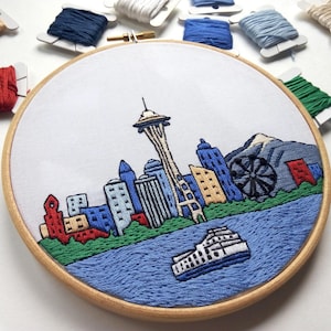 Seattle WA, United States. Hand Embroidery Pattern PDF With Embroidery ...