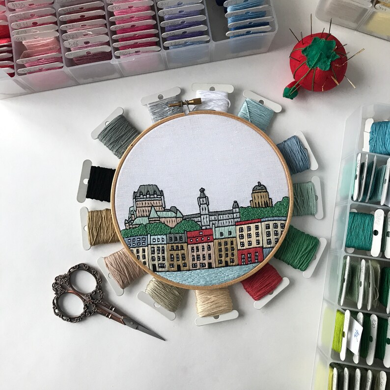 Quebec, Canada. Hand Embroidery Pattern PDF. DIY Embroidery Art ...