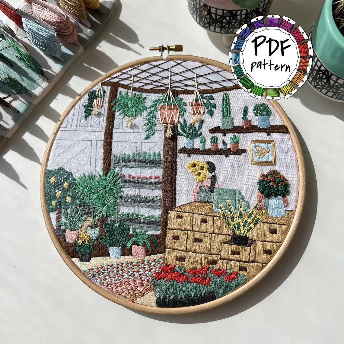 Inside the Flower Shop. Hand Embroidery Pattern PDF. DIY. - Etsy