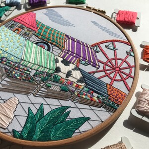 Fair Scene Embroidery Pattern. Market Scene. Hand Embroidery Pattern ...
