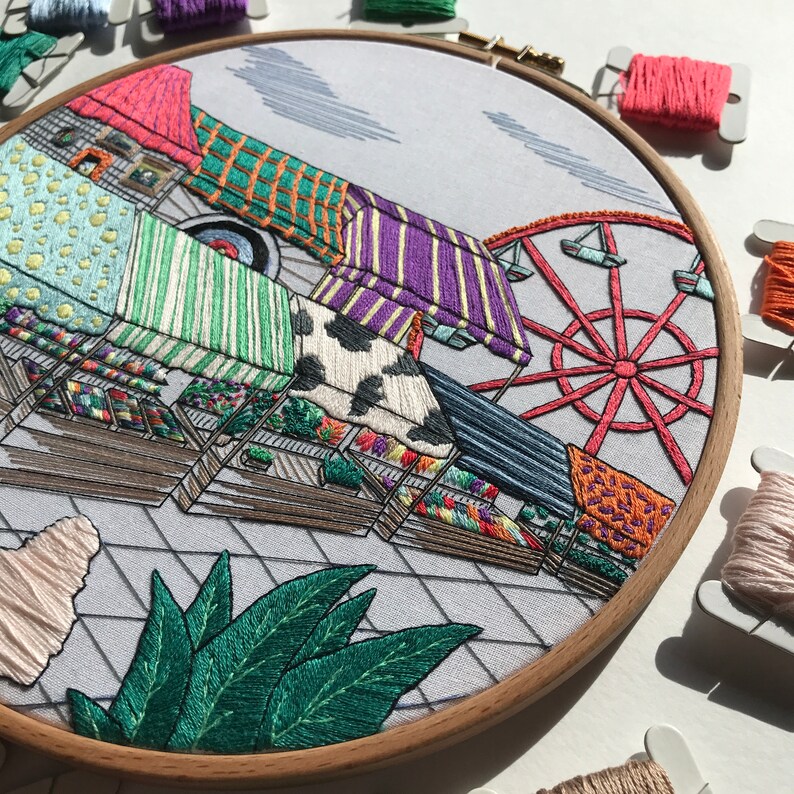 Fair Scene Embroidery Pattern. Market Scene. Hand Embroidery - Etsy