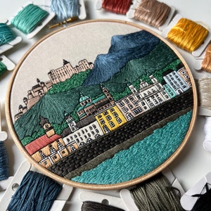 Salzburg, Austria. Hand Embroidery Pattern PDF. DIY Embroidery Art ...