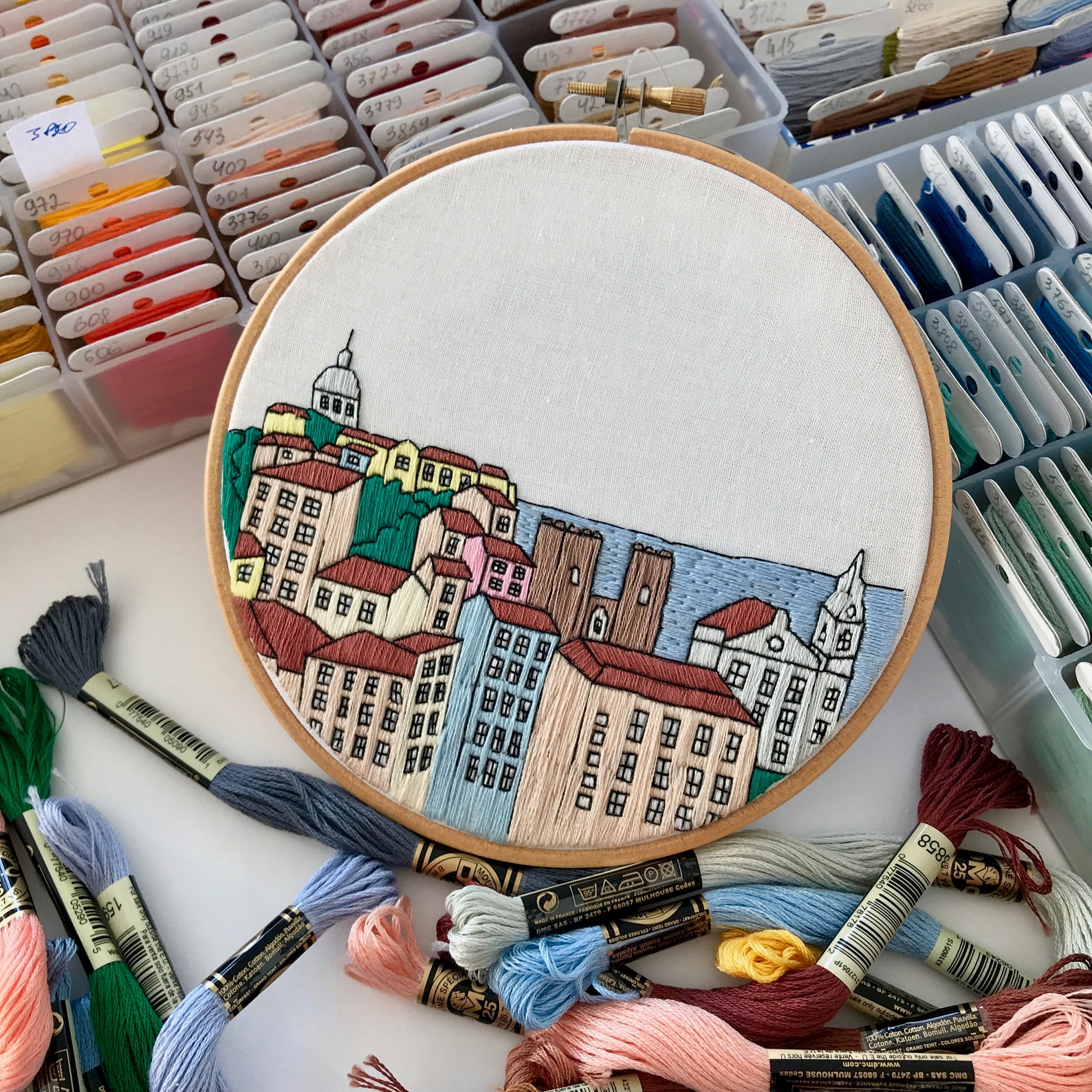 Lisbon Portugal. Hand Embroidery Pattern PDF. DIY. Embroidery | Etsy
