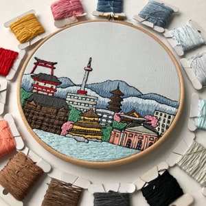 Kyoto, Japan. Hand Embroidery Pattern PDF With Embroidery Guide and ...