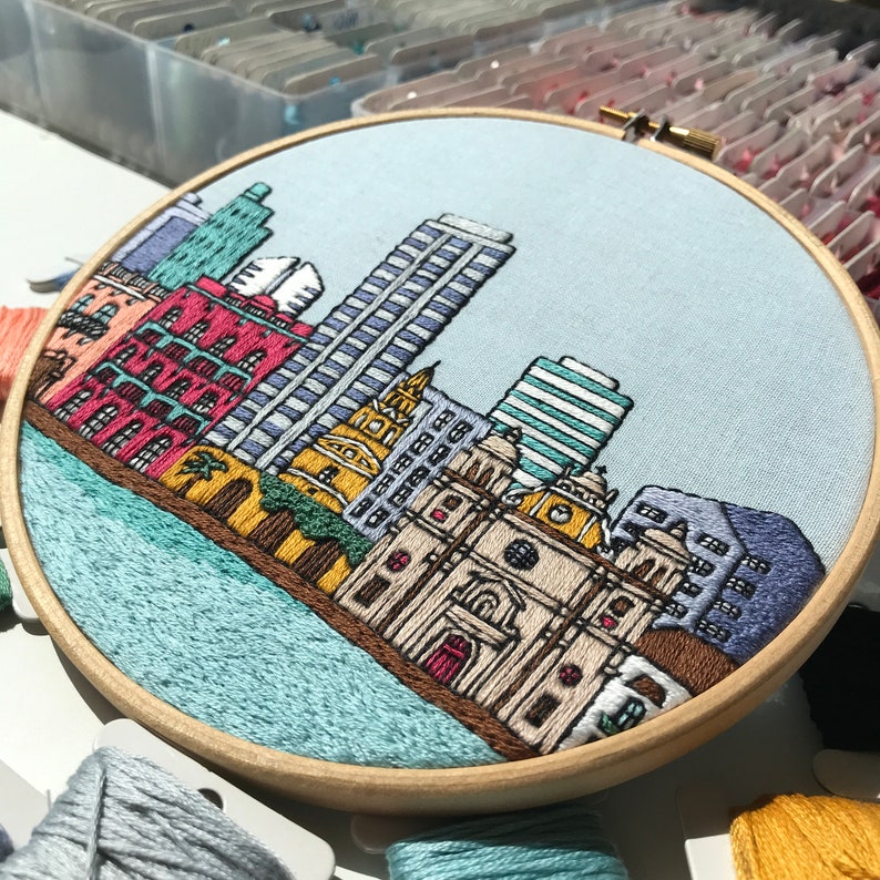Cartagena Colombia. Hand Embroidery Pattern PDF. Embroidery - Etsy