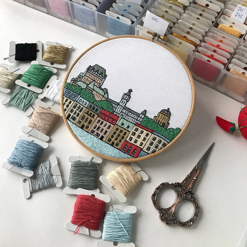 Quebec Canada. Hand Embroidery Pattern PDF. DIY. Embroidery - Etsy