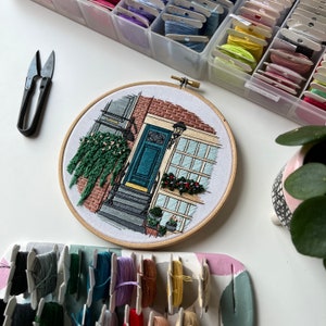 Amsterdam Door, 3d Embroidery Pattern. Hand Embroidery Pattern PDF. DIY ...