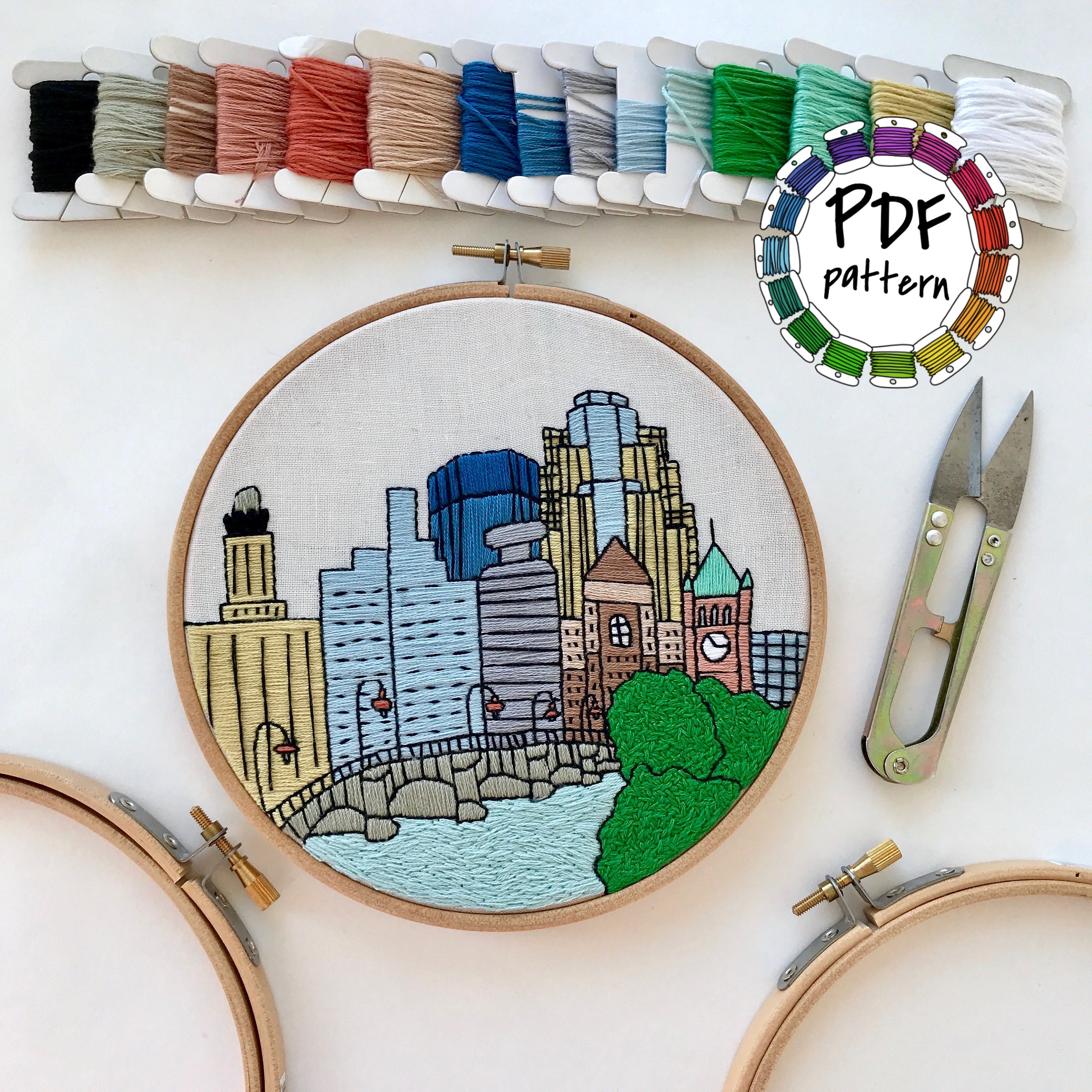 Minneapolis MN, United States. Hand Embroidery Pattern PDF. Embroidery ...