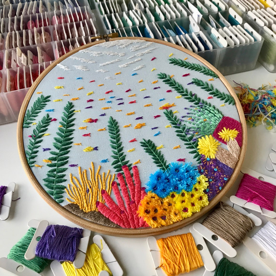 Under the sea embroidery pattern. Hand Embroidery pattern PDF. | Etsy