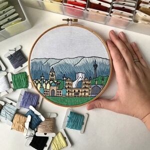 Tehran, Iran. Hand Embroidery Pattern PDF. DIY. Embroidery Hoop Art ...