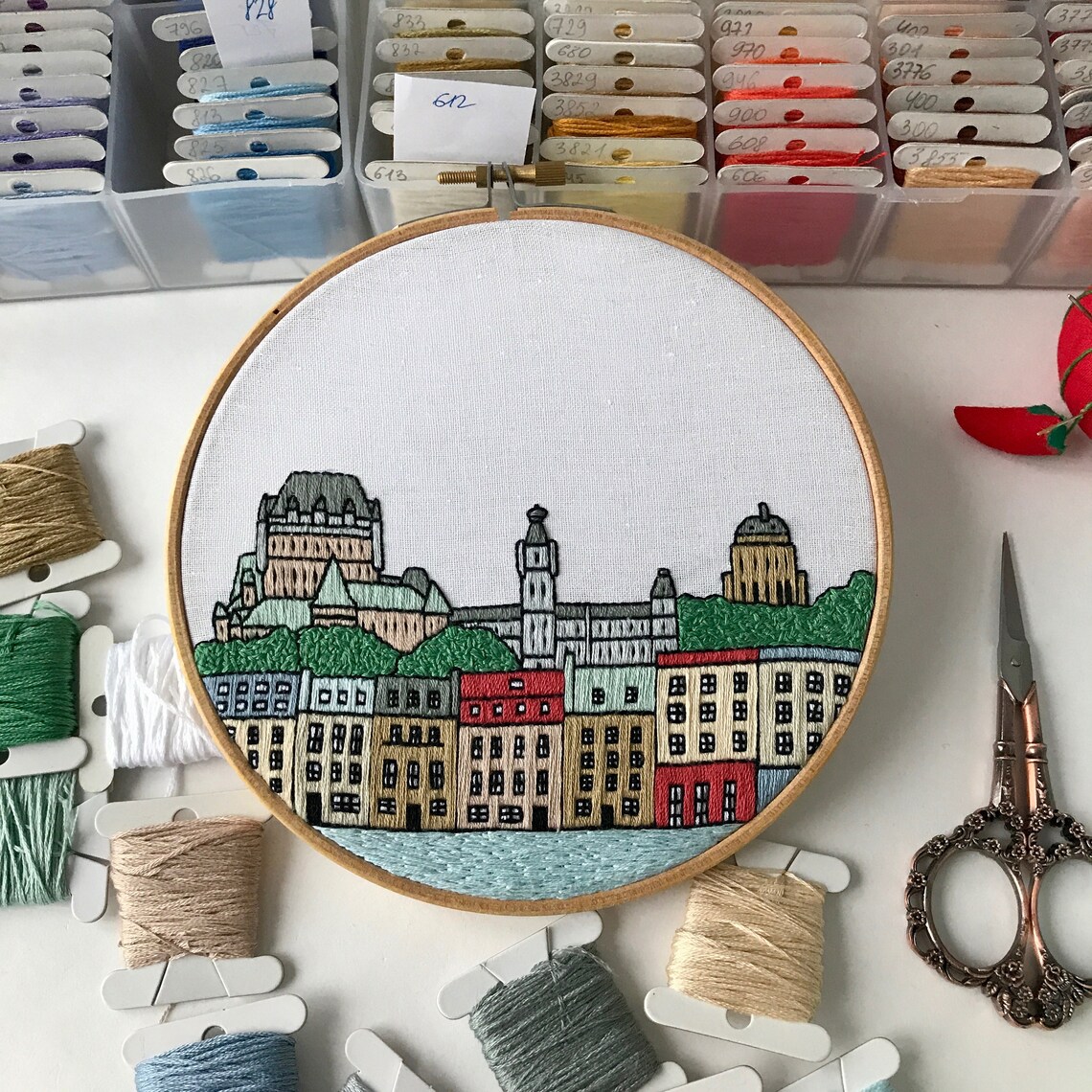 Quebec Canada. Hand Embroidery Pattern PDF. DIY. Embroidery | Etsy
