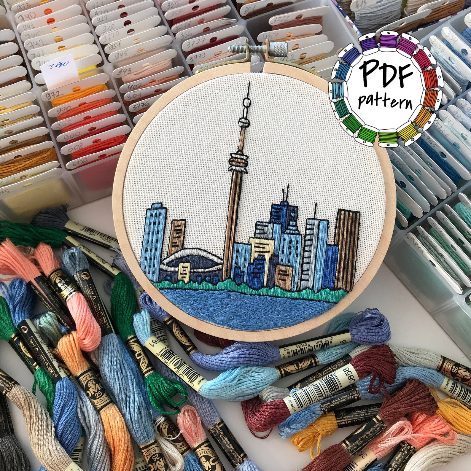 Toronto Canada. Hand Embroidery Pattern PDF. DIY. Embroidery - Etsy