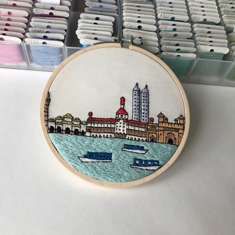 Mumbai India. Hand Embroidery pattern PDF. DIY. Embroidery | Etsy
