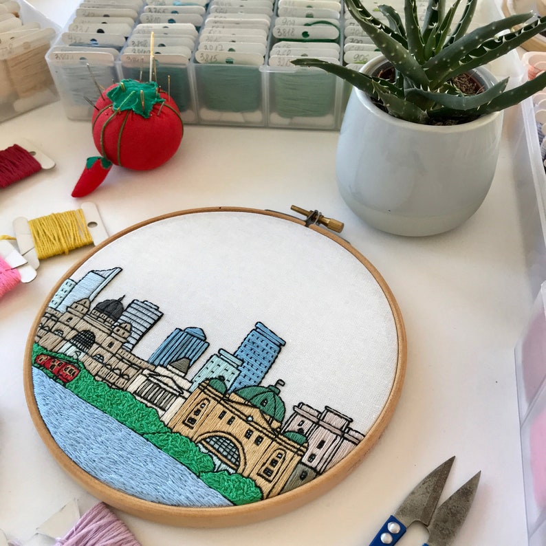 Melbourne Australia. Hand Embroidery Pattern PDF. DIY. - Etsy Australia