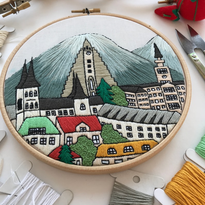 Reykjavik, Iceland. Hand Embroidery Pattern PDF. With an Embroidery ...