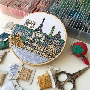 Paris 2, France. Hand Embroidery Pattern PDF. Embroidery Hoop Art. DIY ...