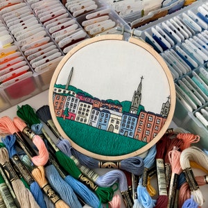 Dublin, Ireland. Hand Embroidery Pattern PDF. DIY. Embroidery Hoop Art ...