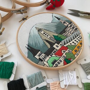 Reykjavik, Iceland. Hand Embroidery Pattern PDF. DIY Embroidery Hoop ...
