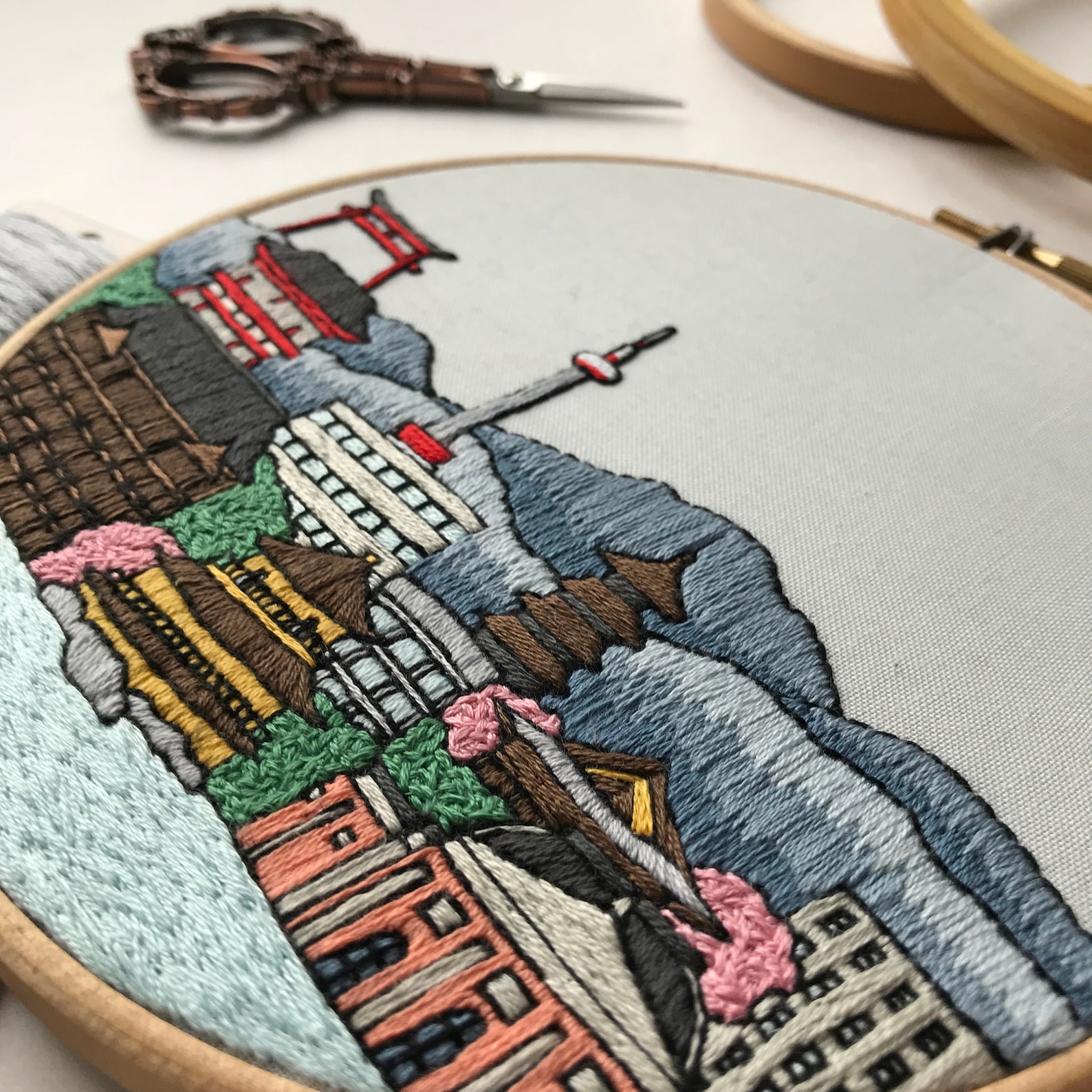 Kyoto, Japan. Hand Embroidery Pattern PDF. DIY Embroidery Art ...