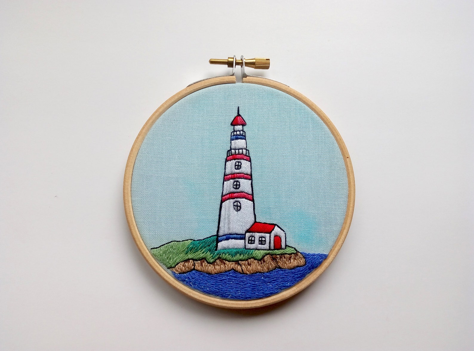 Lighthouse Hand Embroidery Pattern PDF. DIY Embroidery Hoop Art, Hand ...