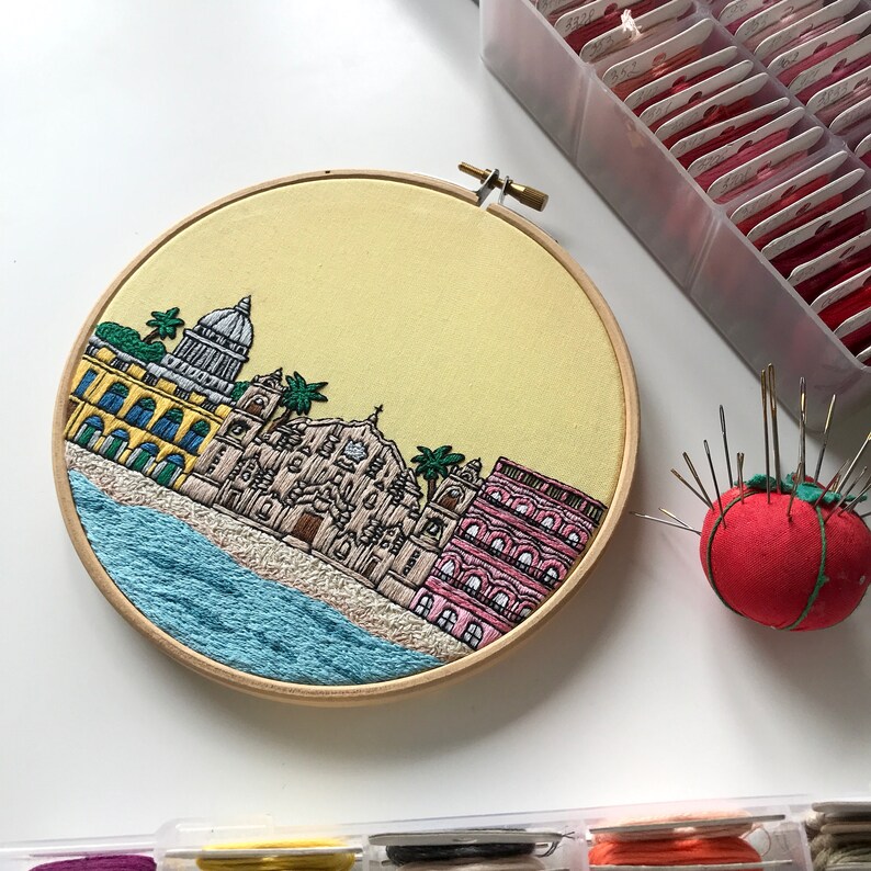 Havana Cuba. Hand Embroidery Pattern PDF. Embroidery Hoop | Etsy