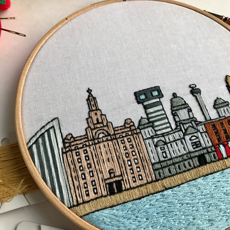 Liverpool, United Kingdom. Hand Embroidery Pattern PDF. DIY Embroidery ...