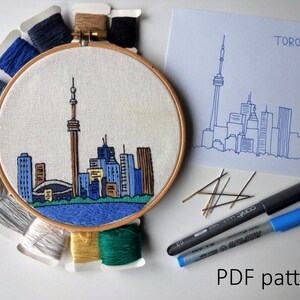 Toronto, Canada. Hand Embroidery Pattern PDF. DIY. Embroidery Hoop Art ...