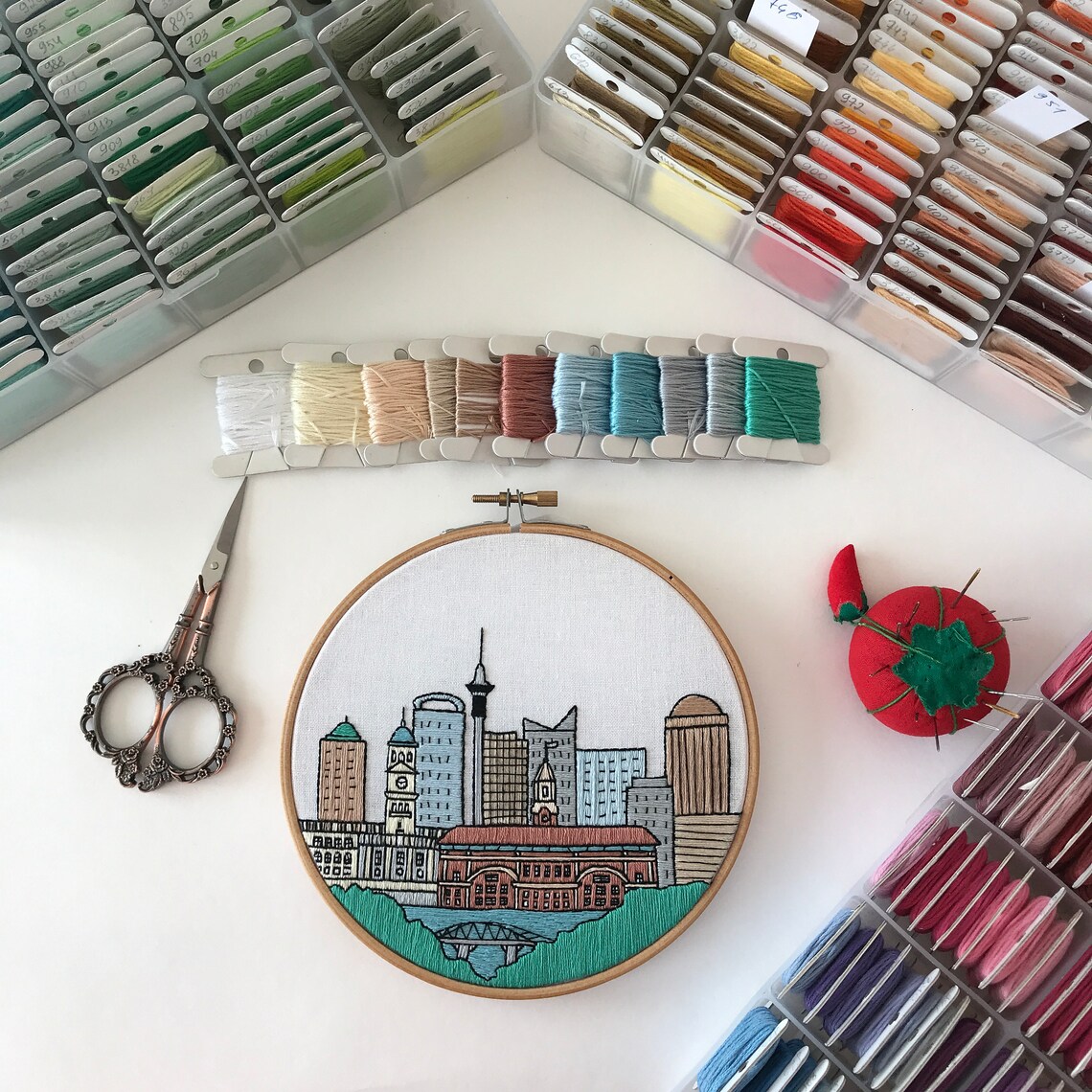 Auckland New Zealand. Hand Embroidery Pattern PDF. DIY. - Etsy