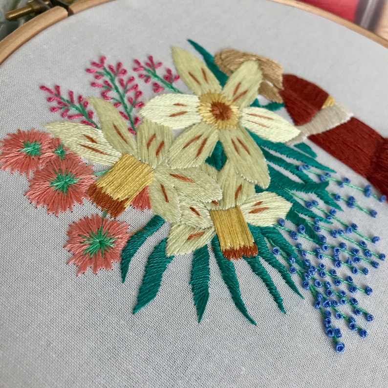 Girl and Flowers 6. Hand Embroidery Pattern PDF. DIY. Embroidery Hoop ...