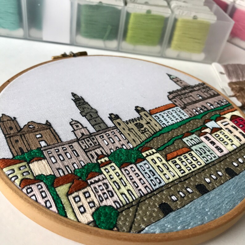 Porto Portugal. Hand Embroidery Pattern PDF. DIY. Embroidery | Etsy