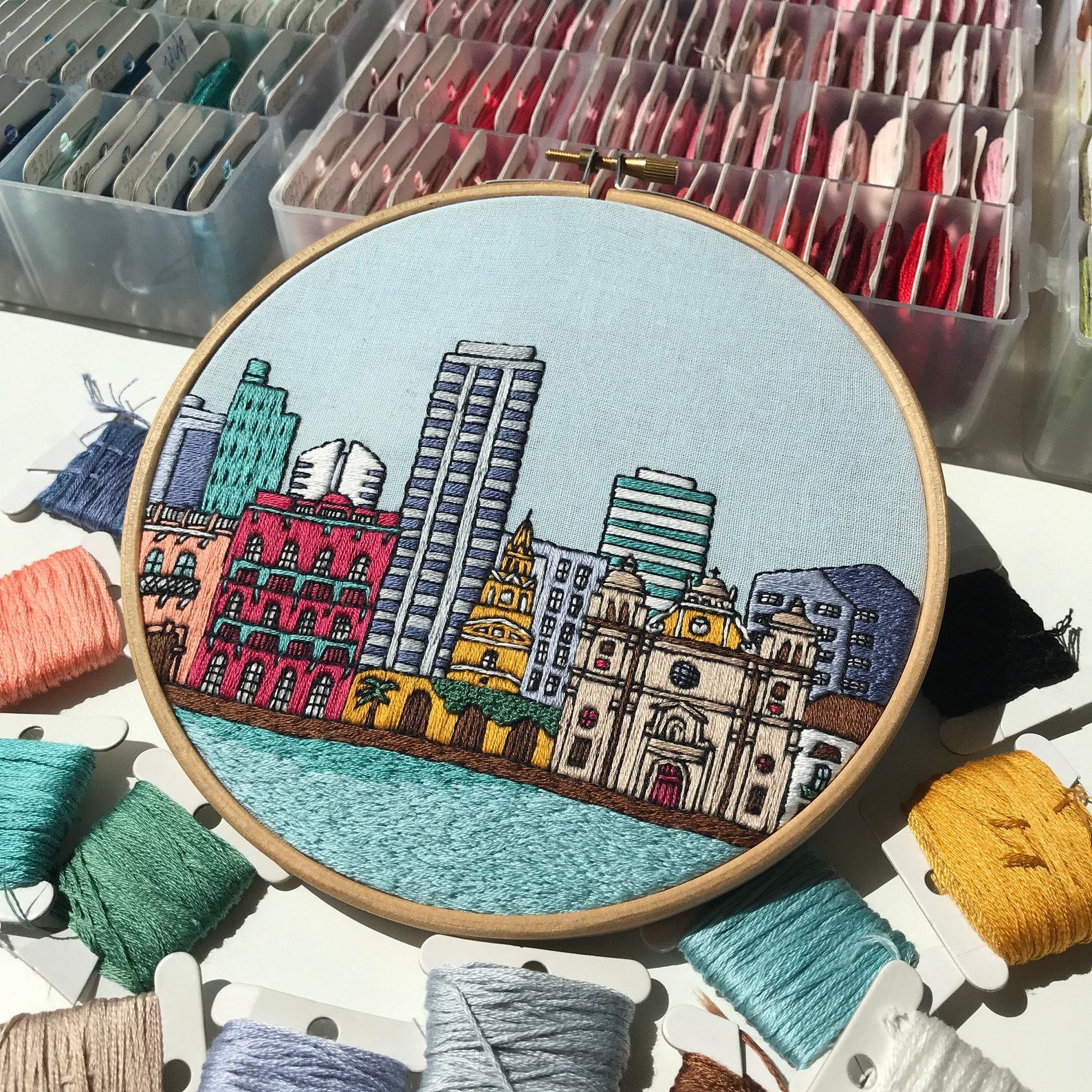Cartagena, Colombia. Hand Embroidery Pattern PDF With Embroidery Guide ...