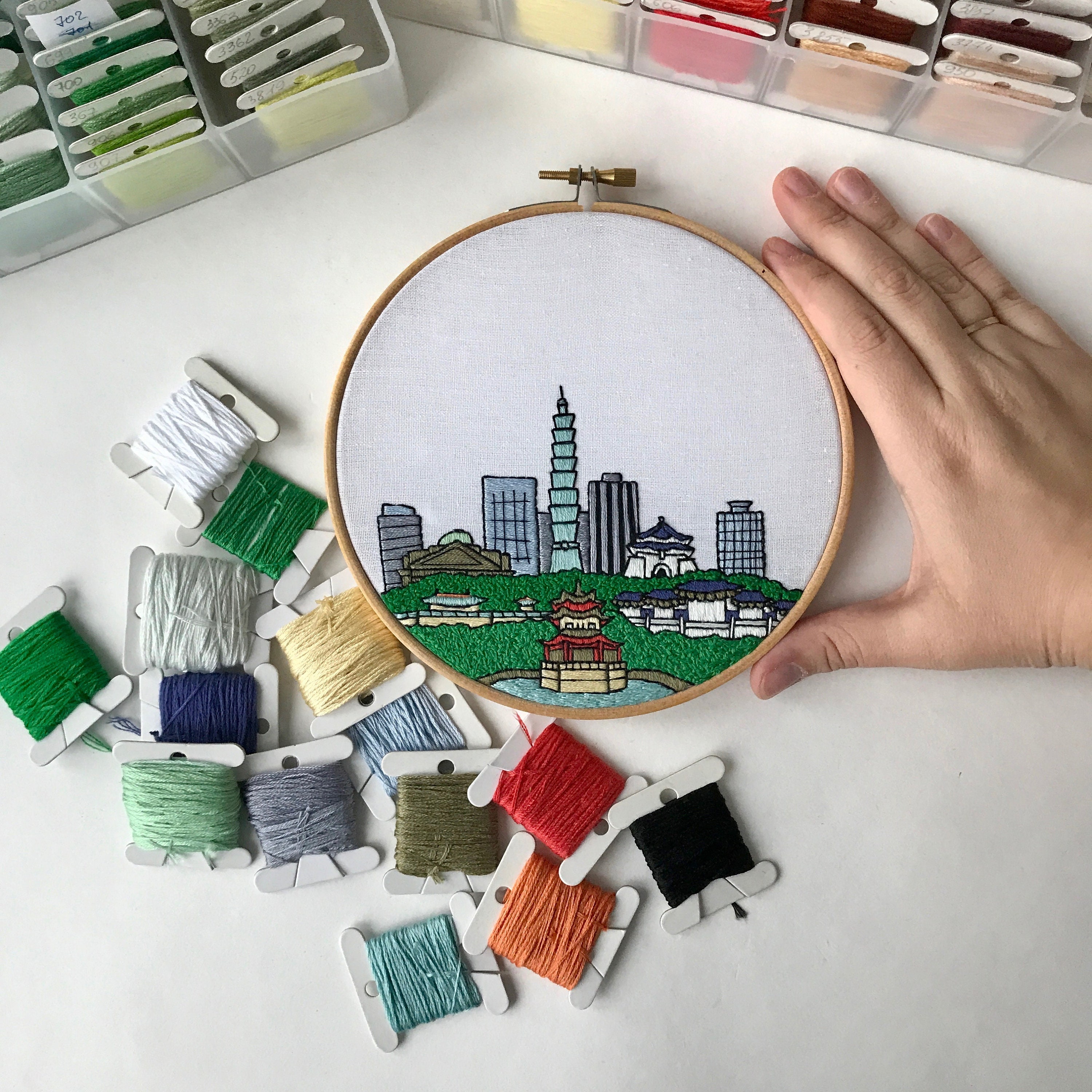 Taipei, Taiwan. Hand Embroidery Pattern PDF. DIY. Free Embroidery Guide ...