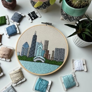 Chicago IL, United States. Hand Embroidery Pattern PDF. DIY Embroidery ...