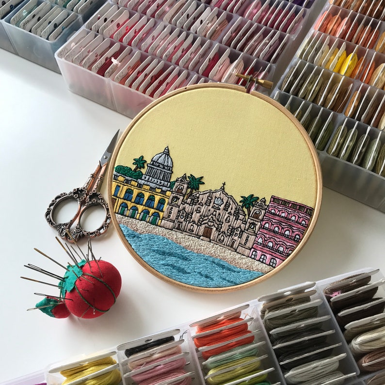 Havana Cuba. Hand Embroidery Pattern PDF. Embroidery Hoop | Etsy