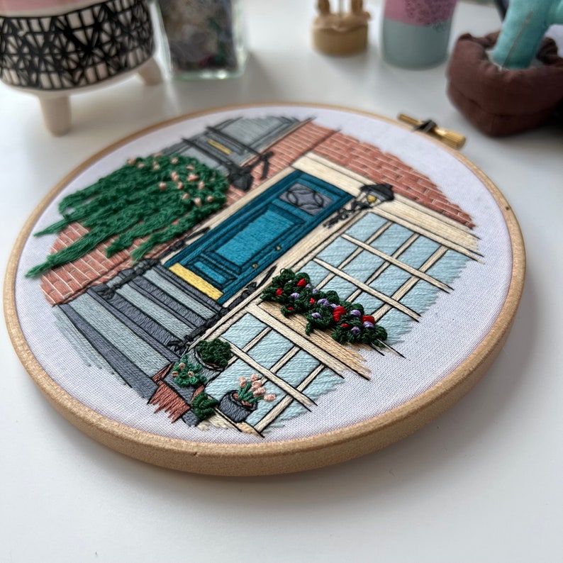 Amsterdam Door, 3d Embroidery Pattern. Hand Embroidery Pattern PDF. DIY ...
