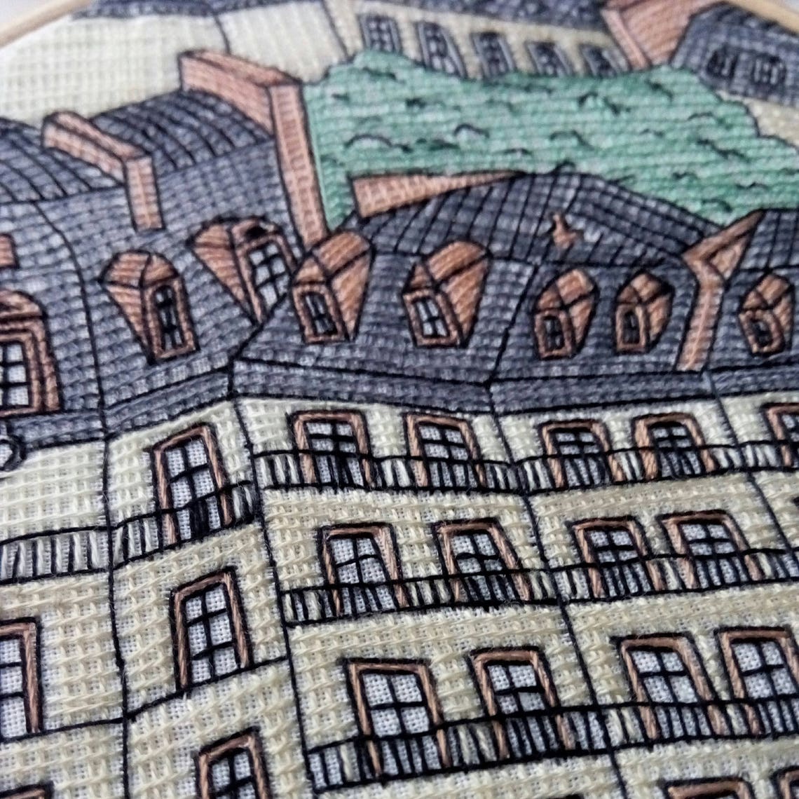 Paris Roofs. Hand Embroidery Pattern PDF. DIY. Embroidery Hoop Art ...